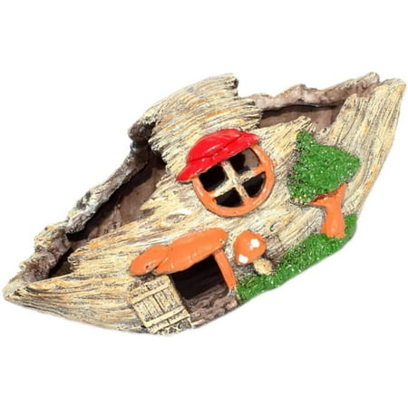 Aquarium Wood House Resin Hollow Hideout House etta Fish Log Driftwood ...