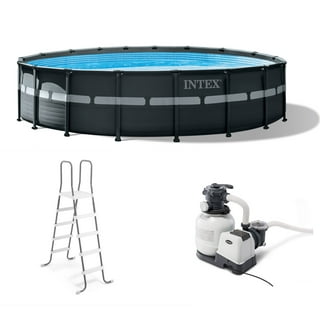 Intex 15 Foot x 42 Inch Prism Frame Above Ground Swimming Pool Set with ...