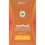 Method Fabric Softener Dryer Sheets, Fresh Air Scent, Laundry Clothes ...