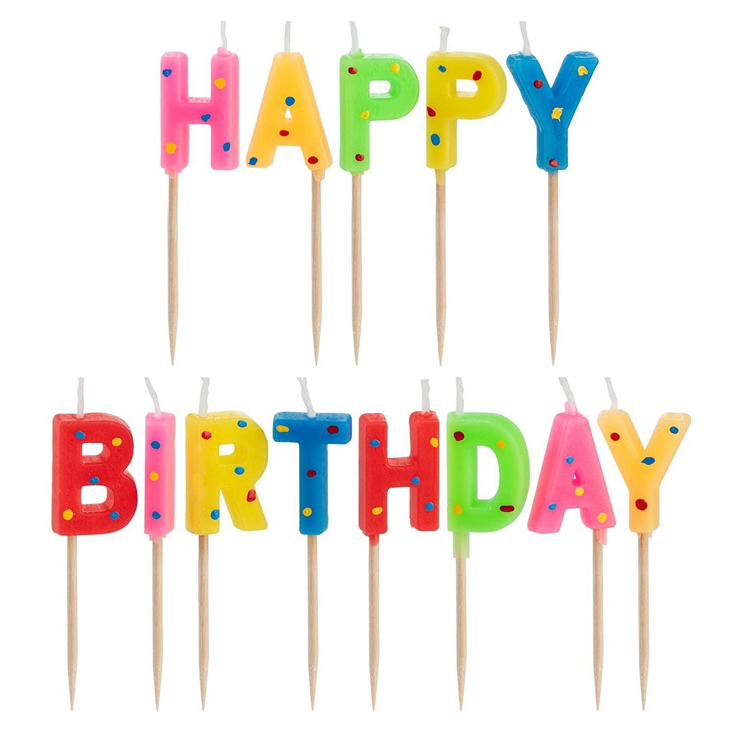 Decor Hut Happy Birthday Candles, Cake Toppers, Toothpicks for Easy ...