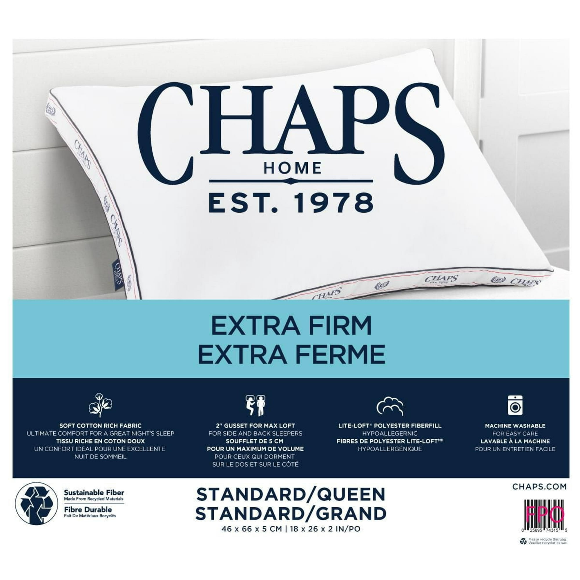 Click here for Chaps Extra Firm Pillow With Gusset prices