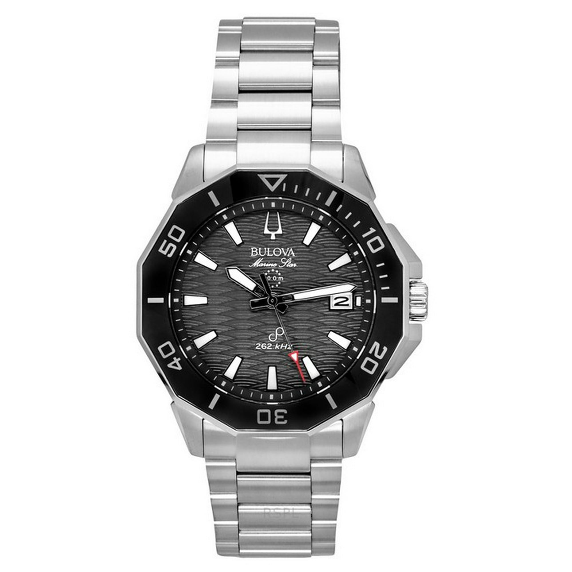 Click here for Bulova Marine Star Stainless Steel Black Dial Prec... prices
