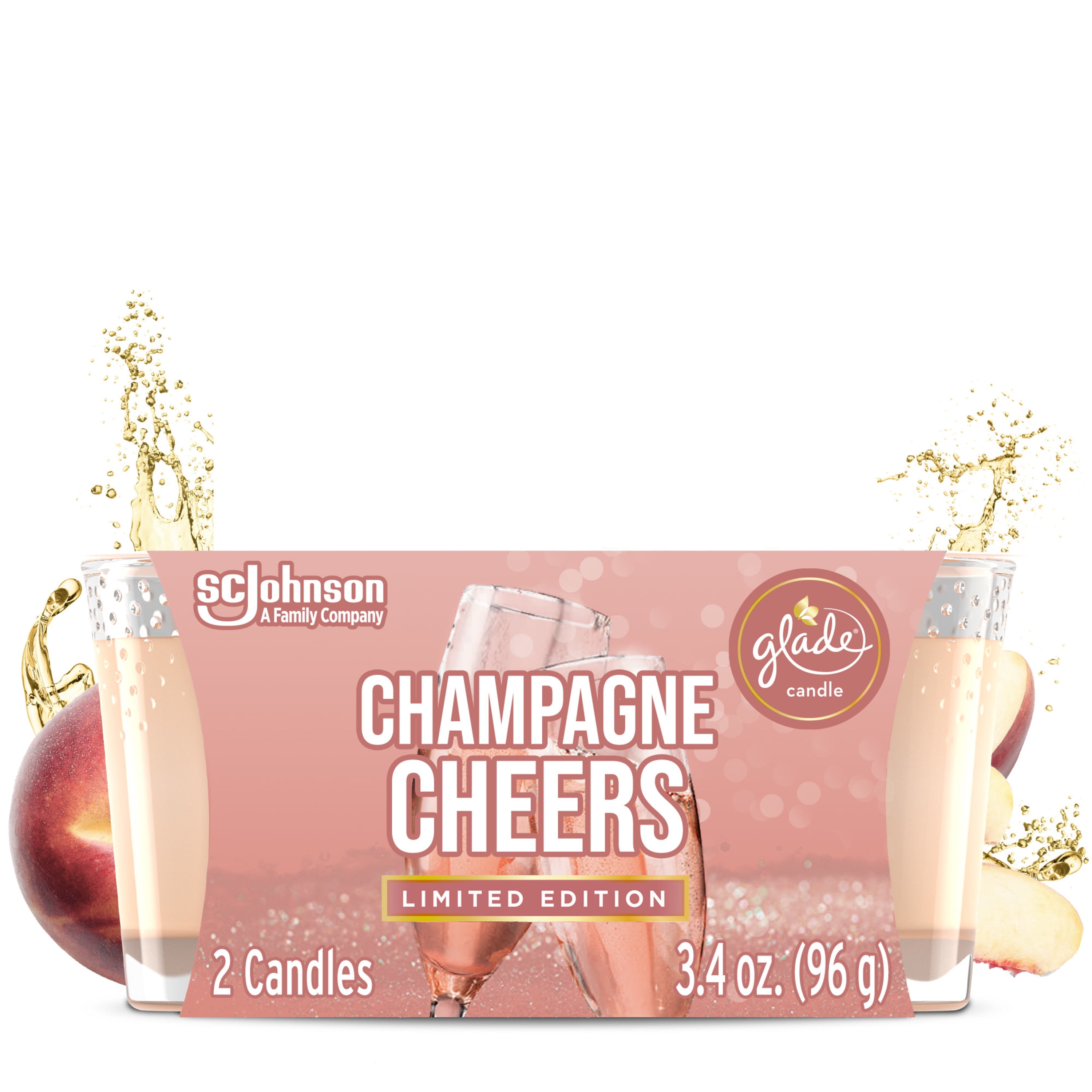 Glade Candle, Champagne Cheers, Twin scented Candle, 2 x 3.4 Oz ...