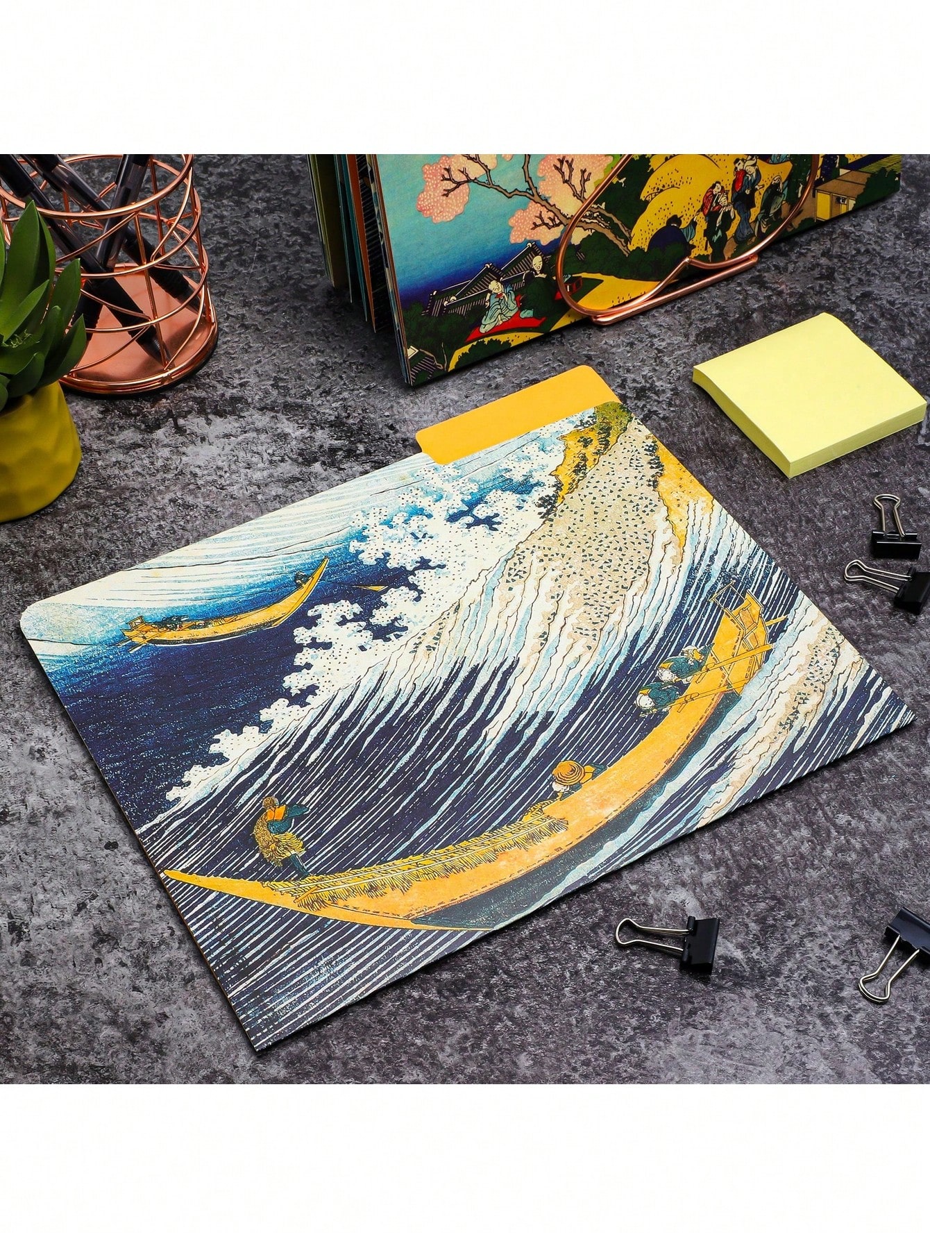 12 Pack Of Hokusai Japanese Decorative File Folders, 1/3 Cut Tab ...