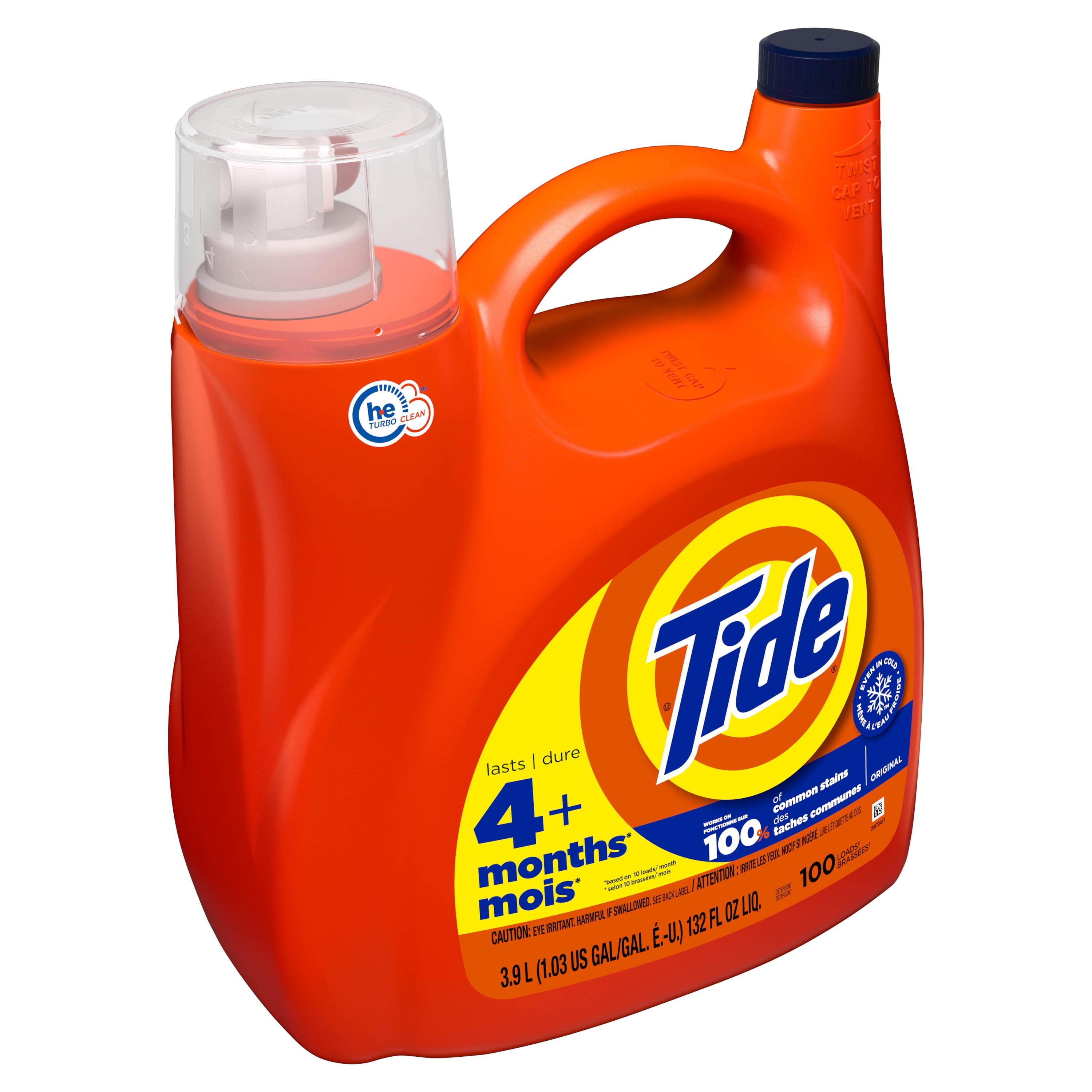 Tide Liquid Laundry Detergent, Original, 100 Loads, 132 fl oz, HE ...