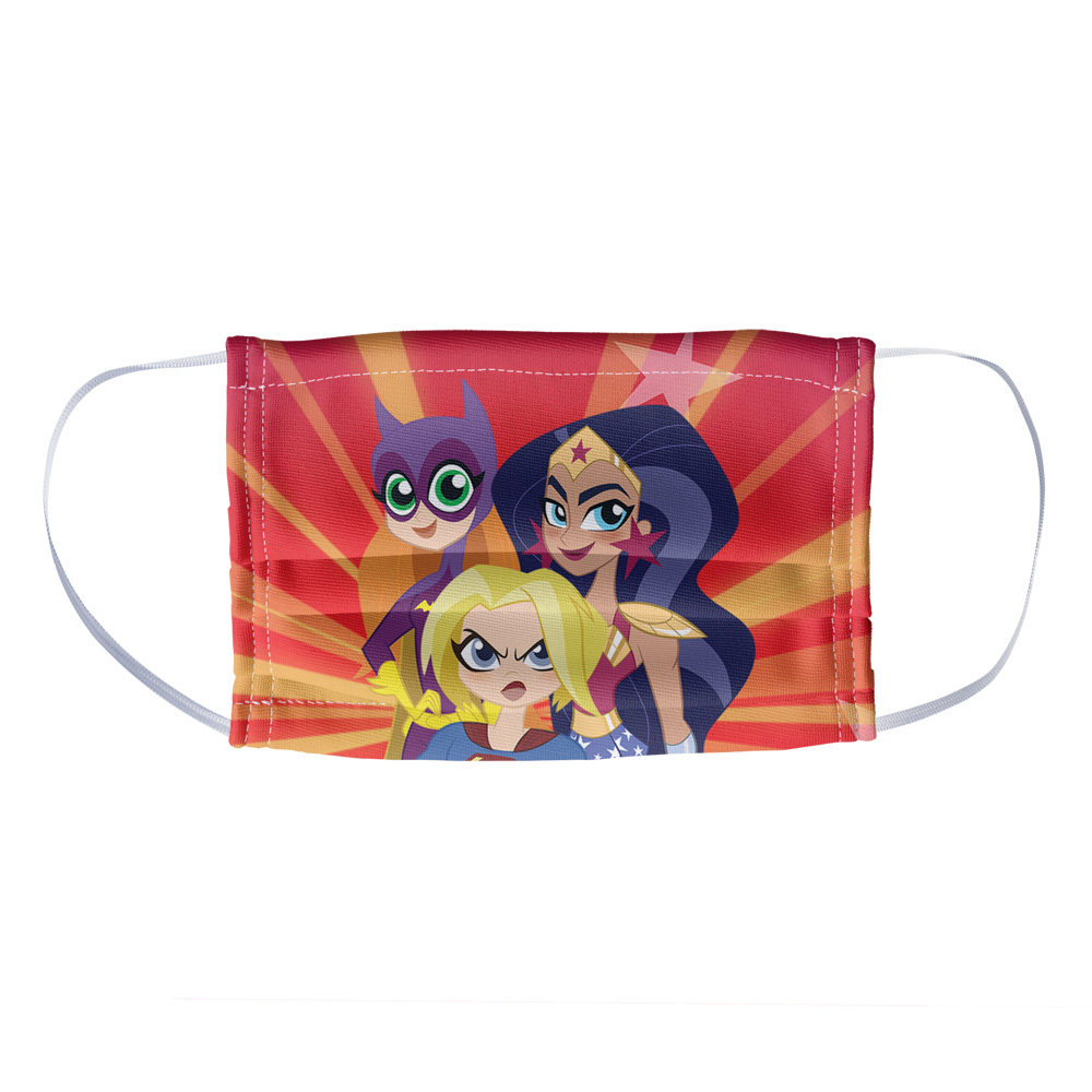 DC Super Hero Girls Girl Group Pattern 1-Ply Reusable Face Mask ...
