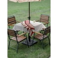 Baseball Texture Square Outdoor Tablecloth with Umbrella Hole Usa Sport ...