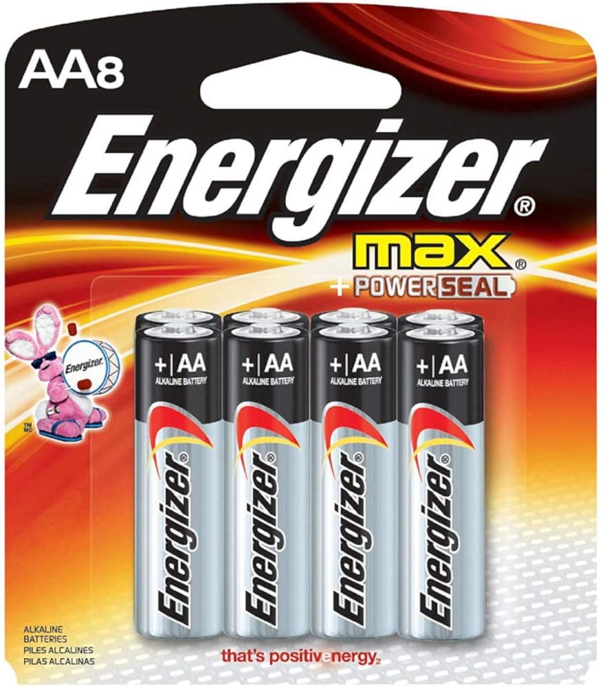 Energizer Alkaline AA, 8 Batteries Each (Value Pack of 12) - Walmart.com
