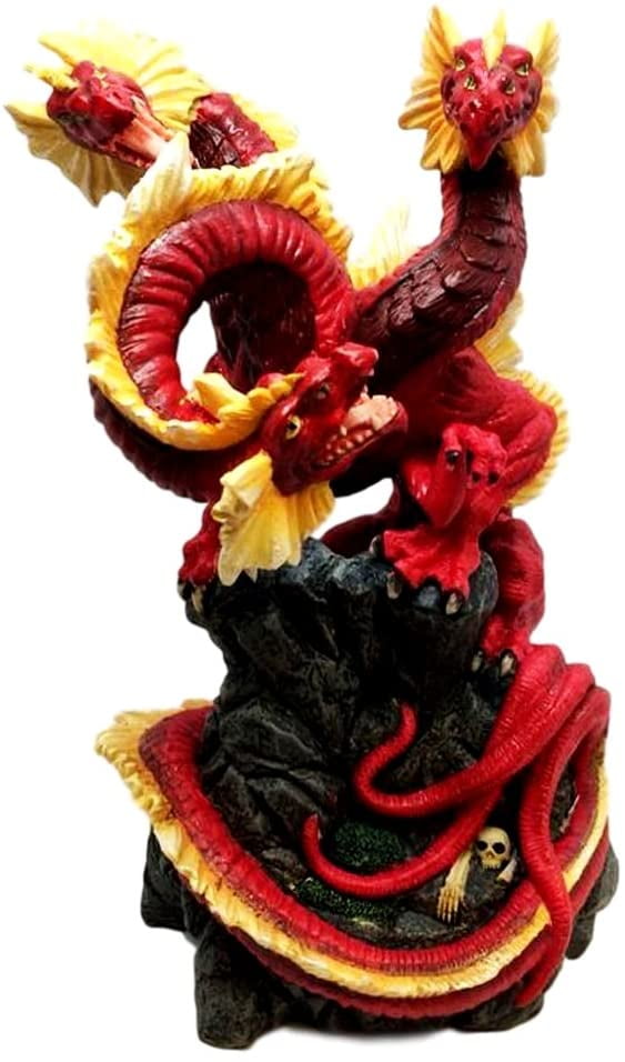 Magma Lava Volcano Hydra Three Headed Dragon Figurine 10.5" Height ...