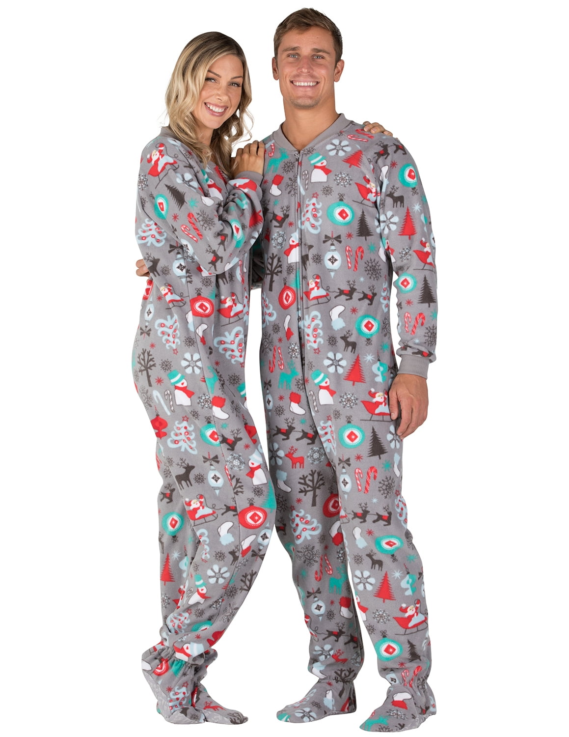 Footed Pajamas Footed Pajamas Santas Village Adult Fleece Onesie