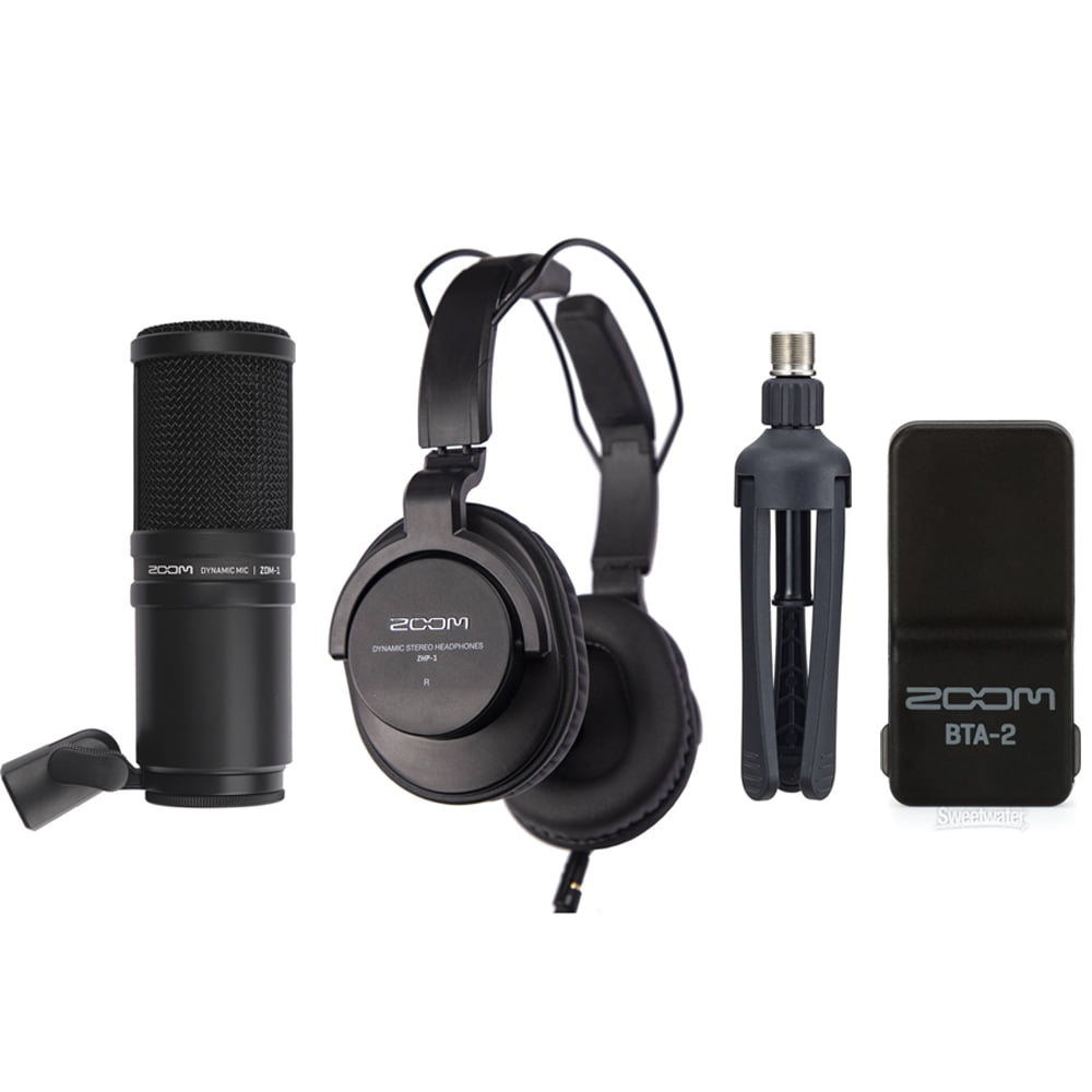 Zoom ZDM-1 Podcast Mic Pack (Microphone, Headphones, Tripod, Windscreen ...