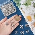 60Pcs 3 Styles Alloy Connector Charms with Rhinestone Flat Round Links ...