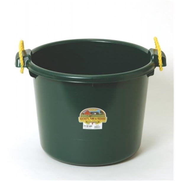 Little Giant Outdoor Muck Tub Utility Bucket with Handles, Green, 70 ...