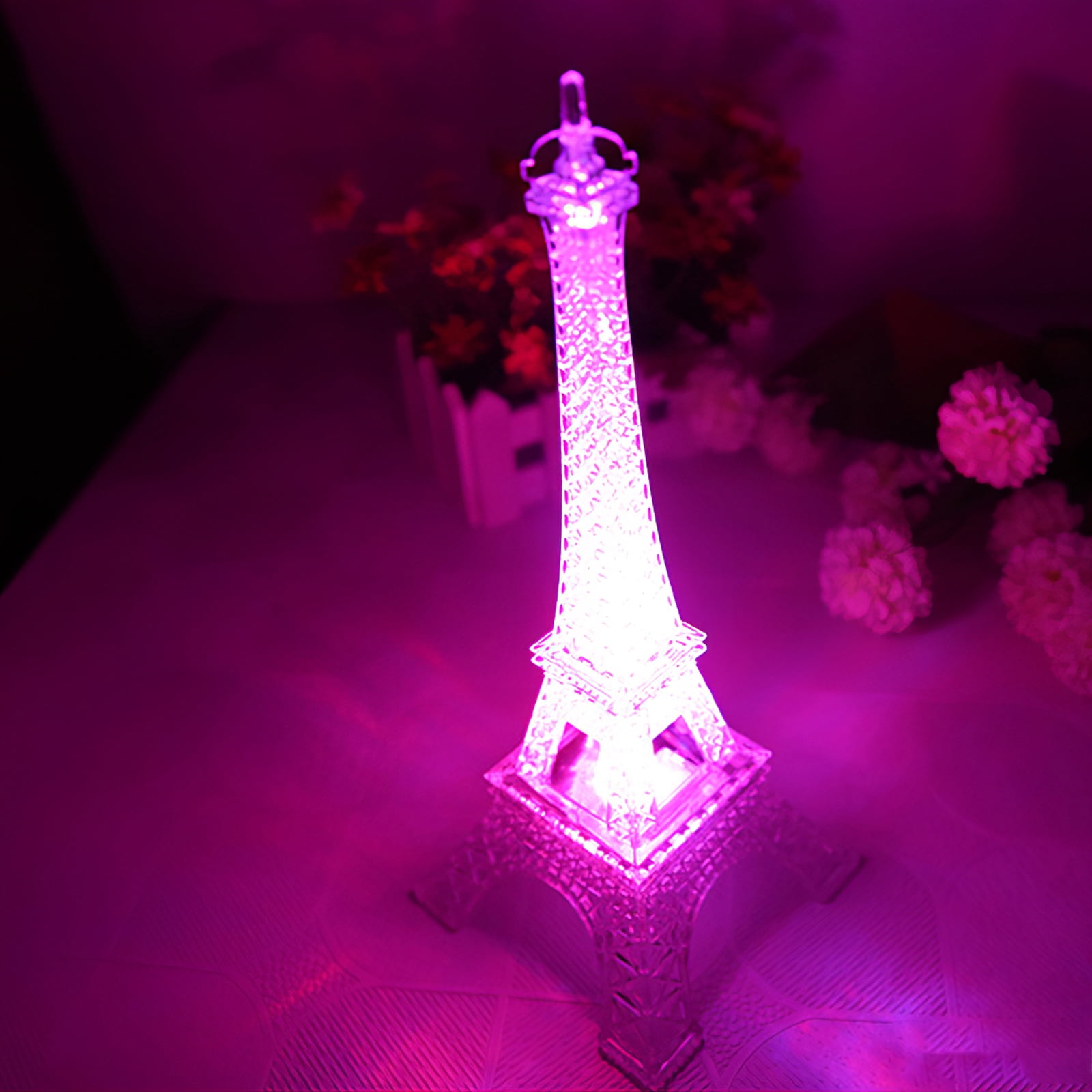 Eiffel Tower At Night Pink
