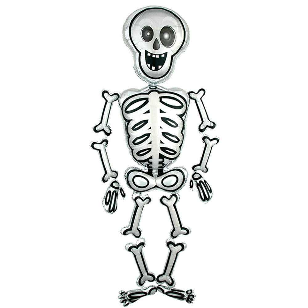 Halloween Giant Mr. Skelly Skeleton Air Walker 31"x76" Foil Balloon ...