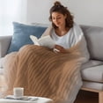 Art Coffee Brown Throw Blanket for Couch Vintage White Brown Ombre ...