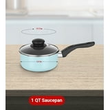 Mainstays 7 Piece Non-Stick Cookware Set Aluminum Mint, Dishwasher Safe ...