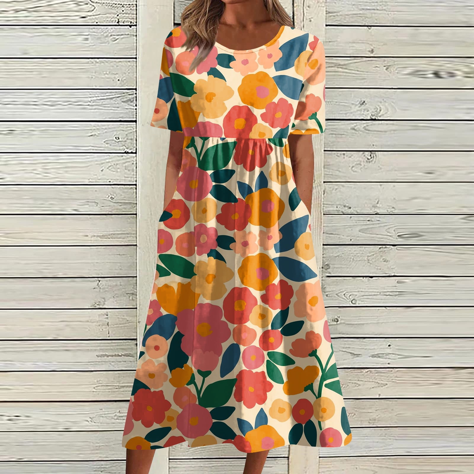 HIMIWAY Women's Casual Dresses Printed Dresses Summer Dresses Printed ...
