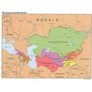 Iconic Arts Laminated 19x14 Poster The Caucasus and Central Asia ...