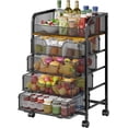 5-Tier Rolling Kitchen Cart with Drawers - Kitchen Storage Cart on ...