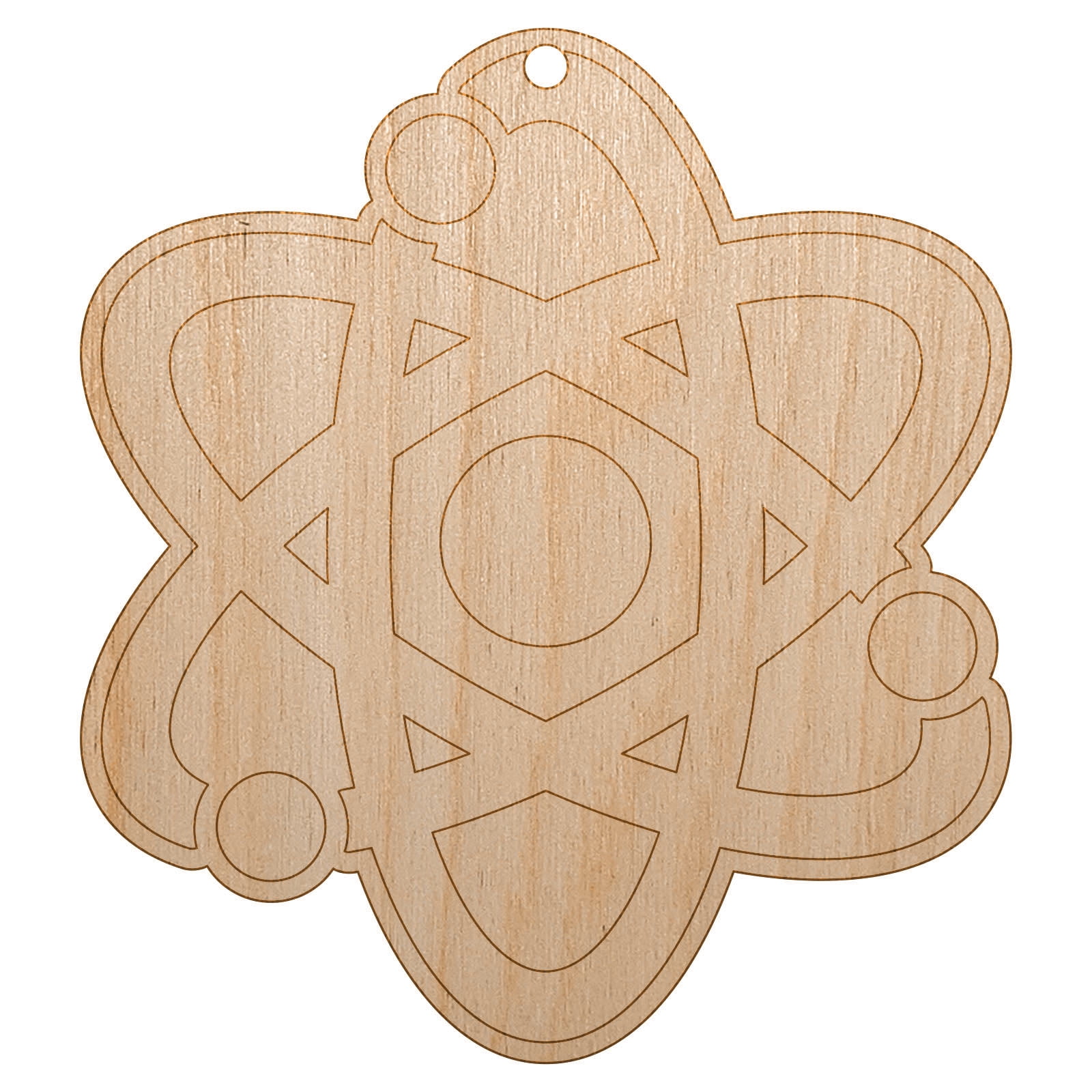 Atom Atomic Wood Holiday Christmas Tree Ornament Unfinished DIY Pre ...