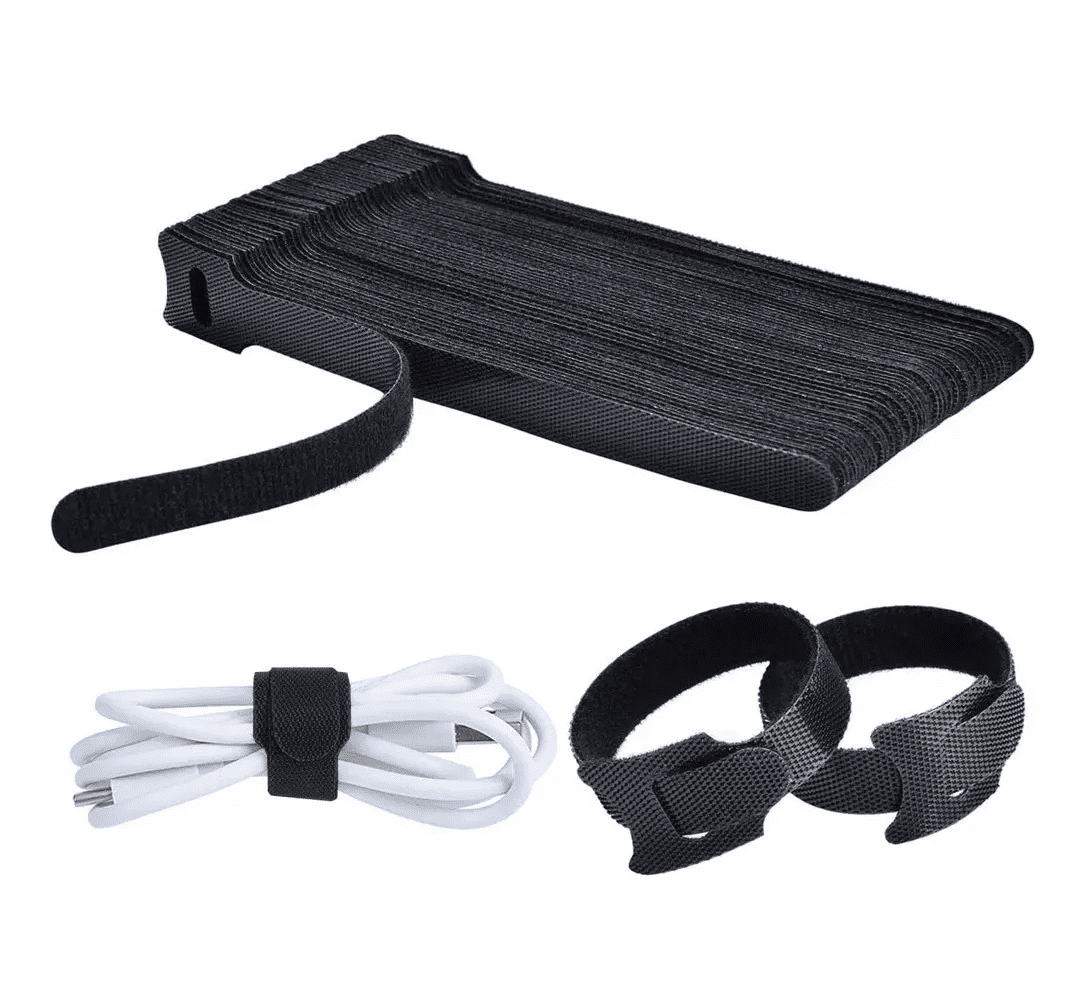 Cincho Suja Cables, Brida Con Velcro Reutlizable 100 Pzs Negro ...