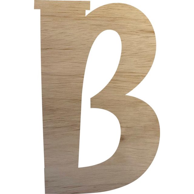 Unfinished Lemon Spark Wood Letter B, Paintable 20'' Tall Craft Wooden ...