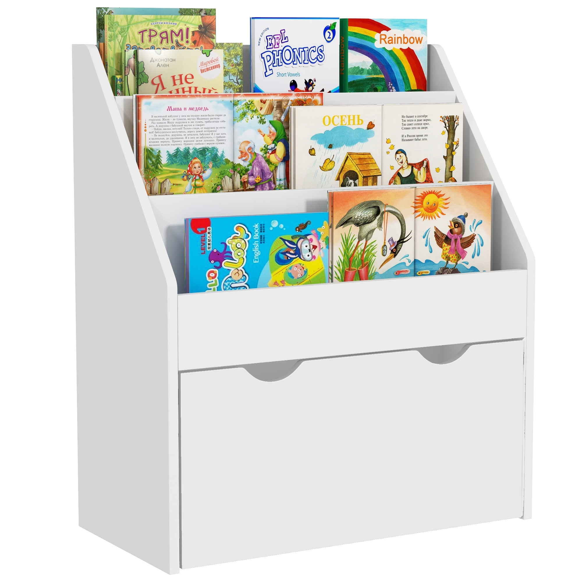 Click here for Qaba Kids Bookshelf With 3 Tier Display Shelves  D... prices