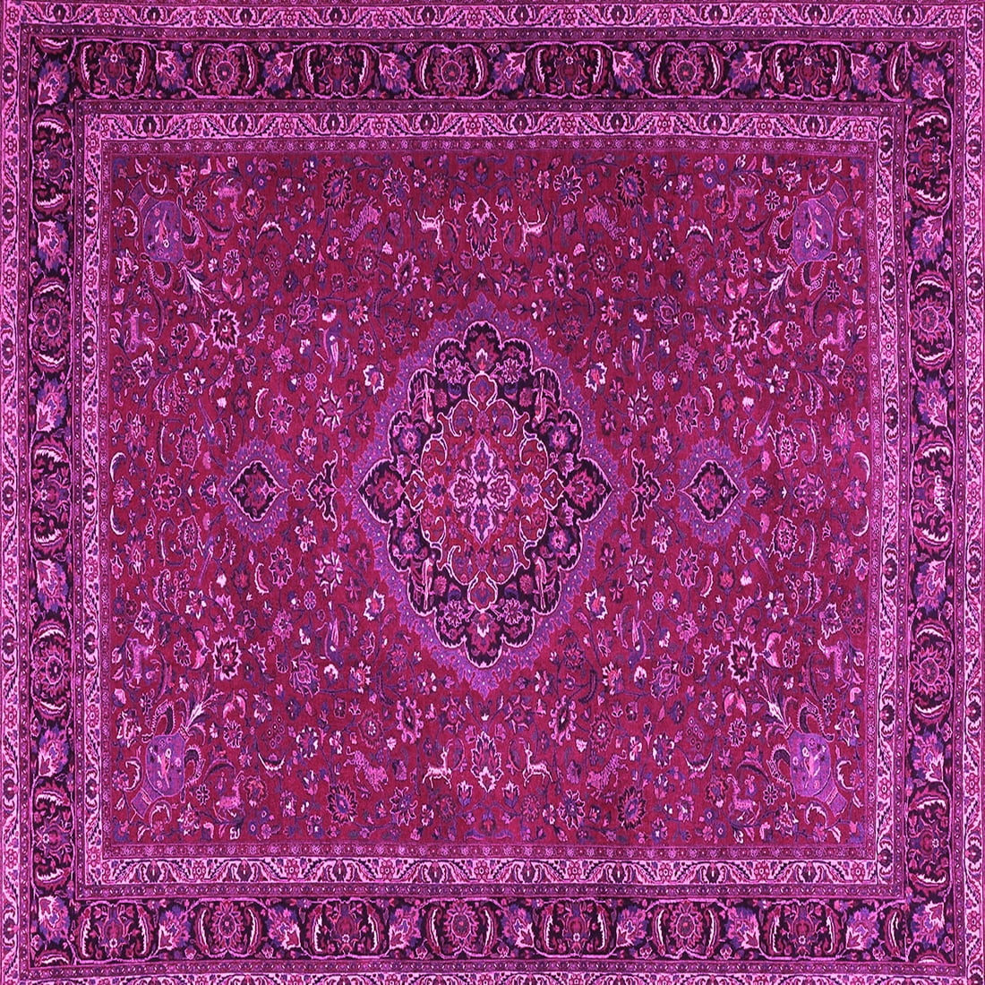 Ahgly Company Indoor Square Persian Pink Traditional Area Rugs, 6 ...