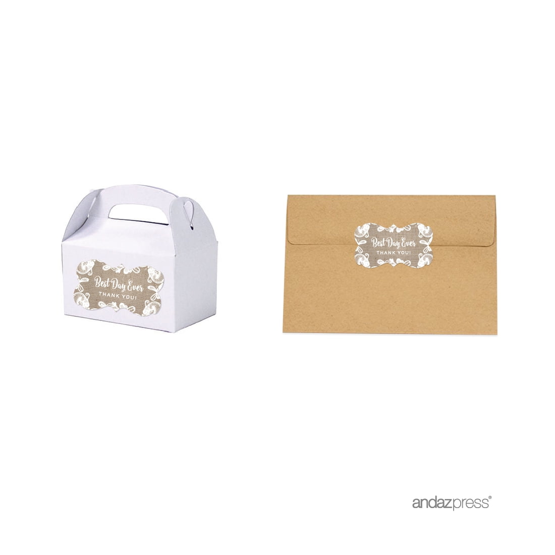 Burlap Lace Wedding Fancy Frame Label Stickers, 36-Pack - Walmart.com