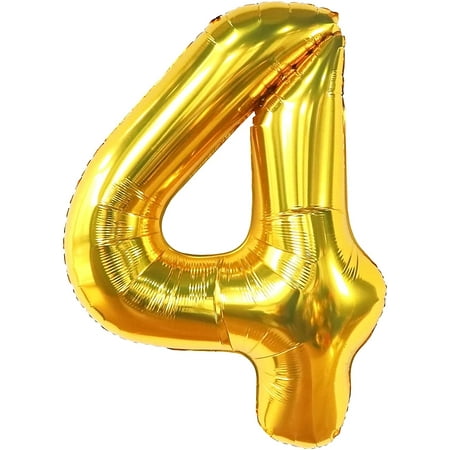 Giant, Gold 2 Balloon Number - 40 Inch | Gold 2nd Birthday Balloons for ...