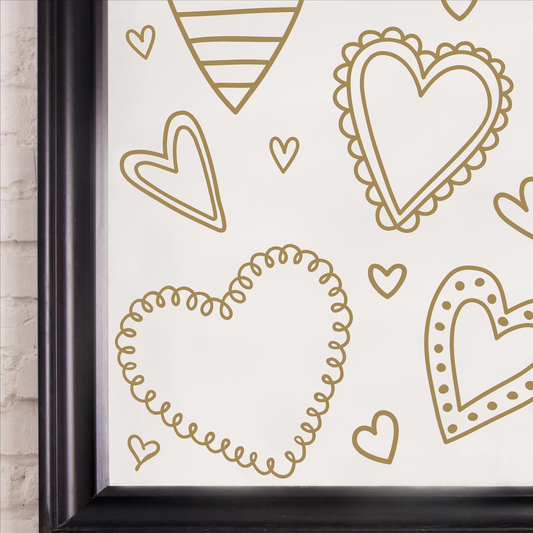 Hand Drawn Hearts Valentine’s Day Decals and Decor Vinyl Lettering ...