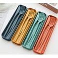 SUSHANG 4Pcs Portable Flatware Set with Case Creative Plastic Spoon ...