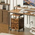 Superjare Mobile File Cabinet With Lock Charging Station And 2 Drawers A4letter Rustic Brown