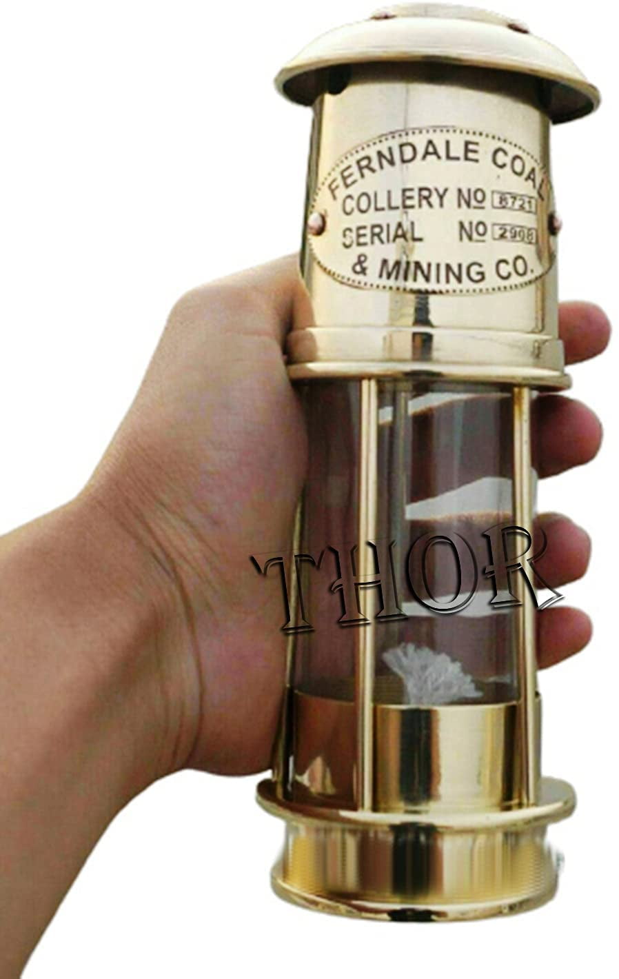 7" Brass Nautical Miner Lamp Ship Lantern Maritime Miners Oil Lamp ...