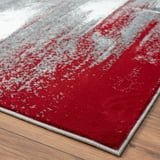 Luxe Weavers Abstract Brushstrokes Area Rug Red 8x10, Soft Accent ...
