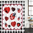60x72 Inch Shower Curtains for Bathroom, Red Ladybugs Fabric Bath ...