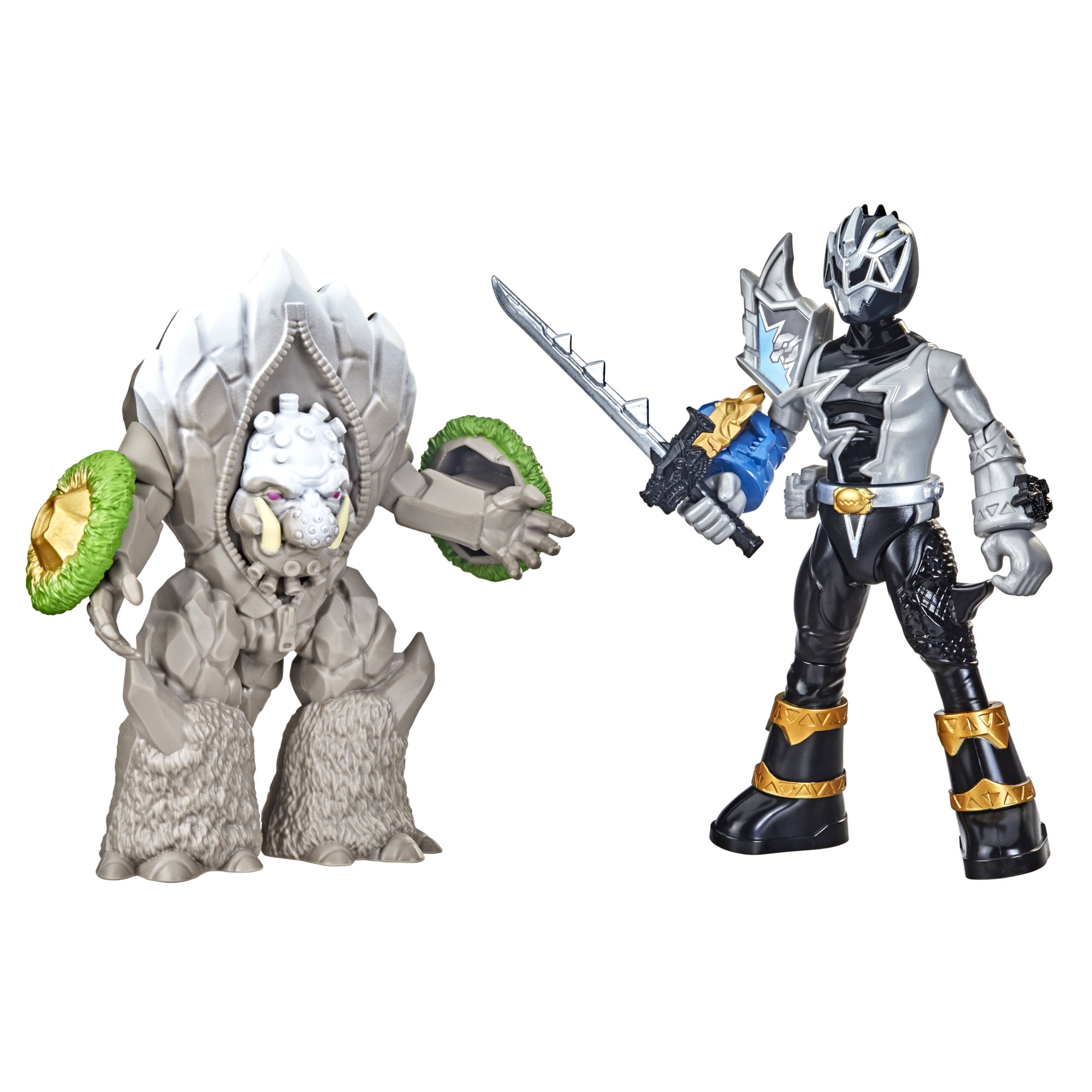 Power Rangers Dino Fury Battle Attackers 2-Pack Black Ranger vs ...