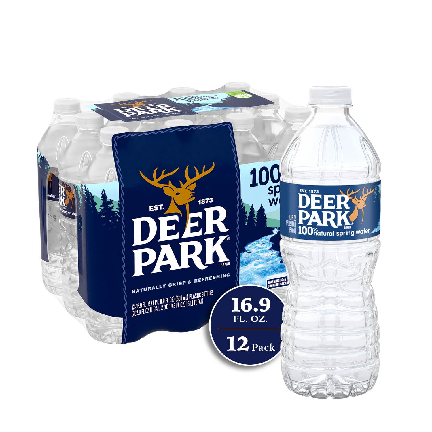 DEER PARK Brand 100% Natural Spring Water, 16.9-ounce plastic bottles ...