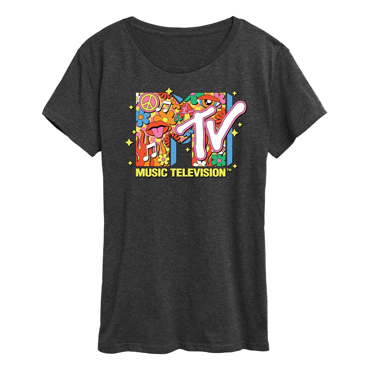 MTV - Logo Retro Collage - Women's Short Sleeve Graphic T-Shirt - Walmart.com