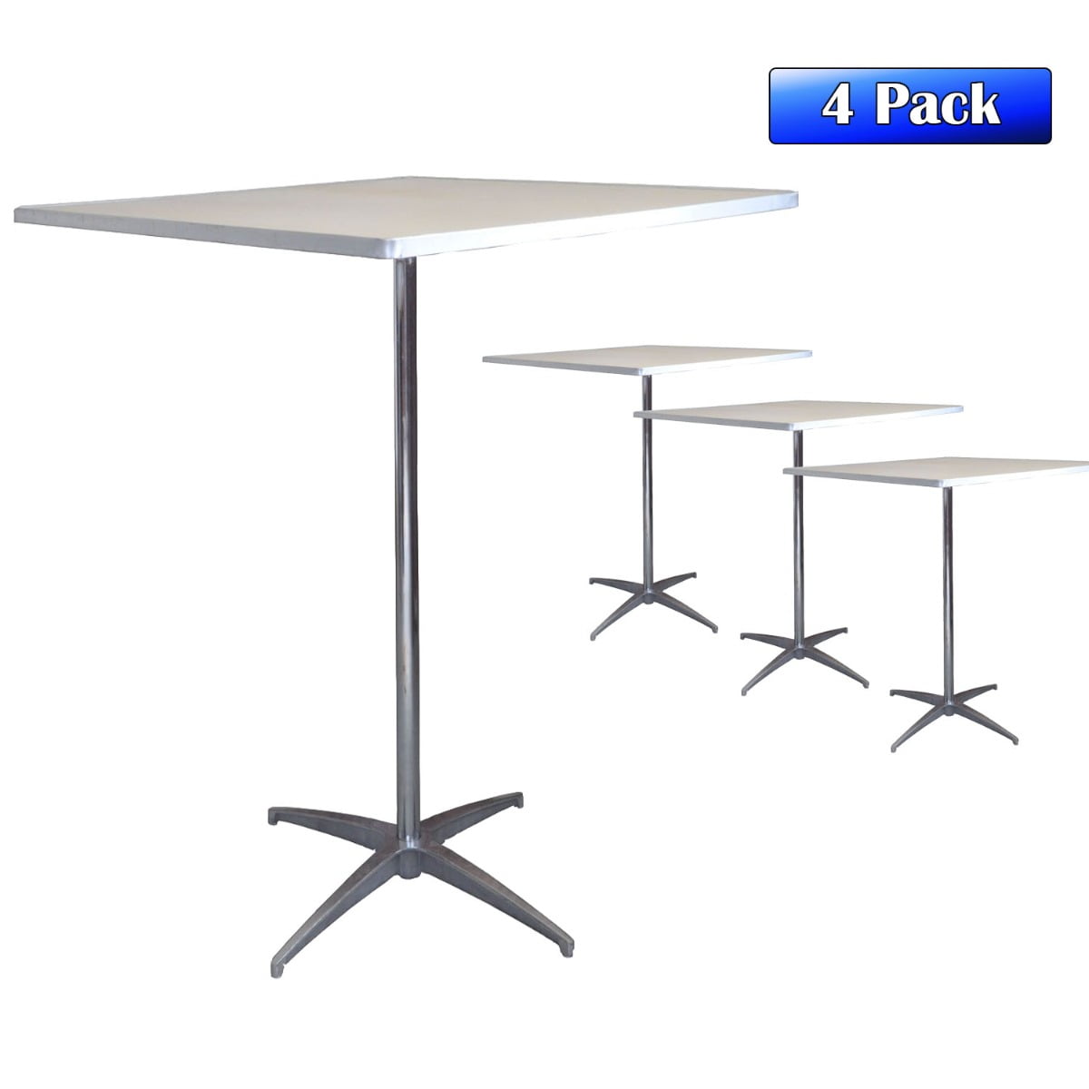 Adjustable Height Square Wood Bistro Bar Pub Table, Clear Finish, 30 in ...