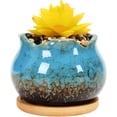 Cute Circular Ceramic Home Garden Decoration Succulent Cactus Flower ...