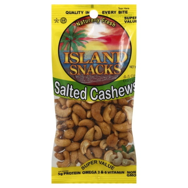Island Snacks Jumbo Salted Cashews, 5 Oz. - Walmart.com - Walmart.com