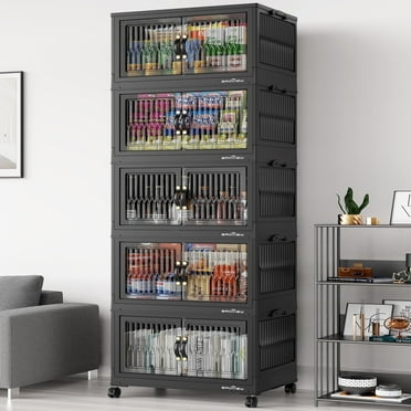 Circular Push Pull Storage Box, Small Portable Plastic Organizer with ...