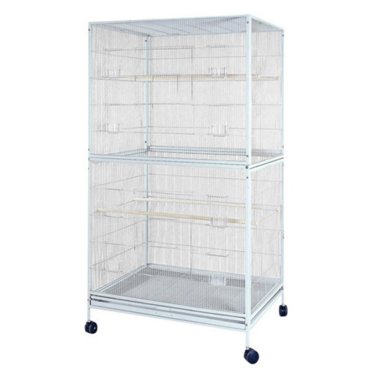 A and E Cage Co. 32"x21" Double Stack Flight Cage - Platinum - Walmart.com