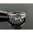 AFGEMSNJEWELLERY 7MM Hexagon Semi Mount Ring 925 Sterling Silver Prong ...
