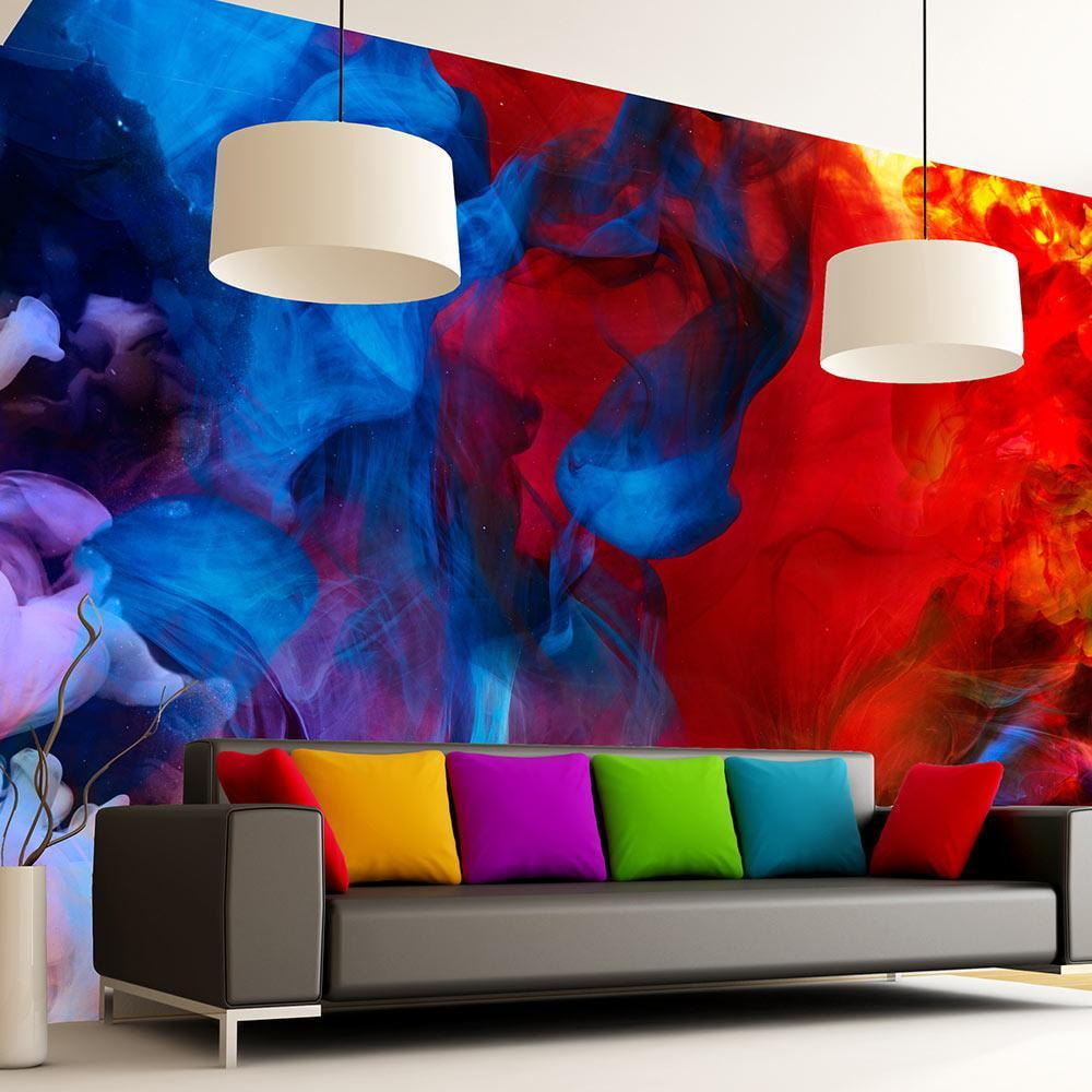 Tiptophomedecor Abstract Wallpaper Wall Mural - Colored Flames ...