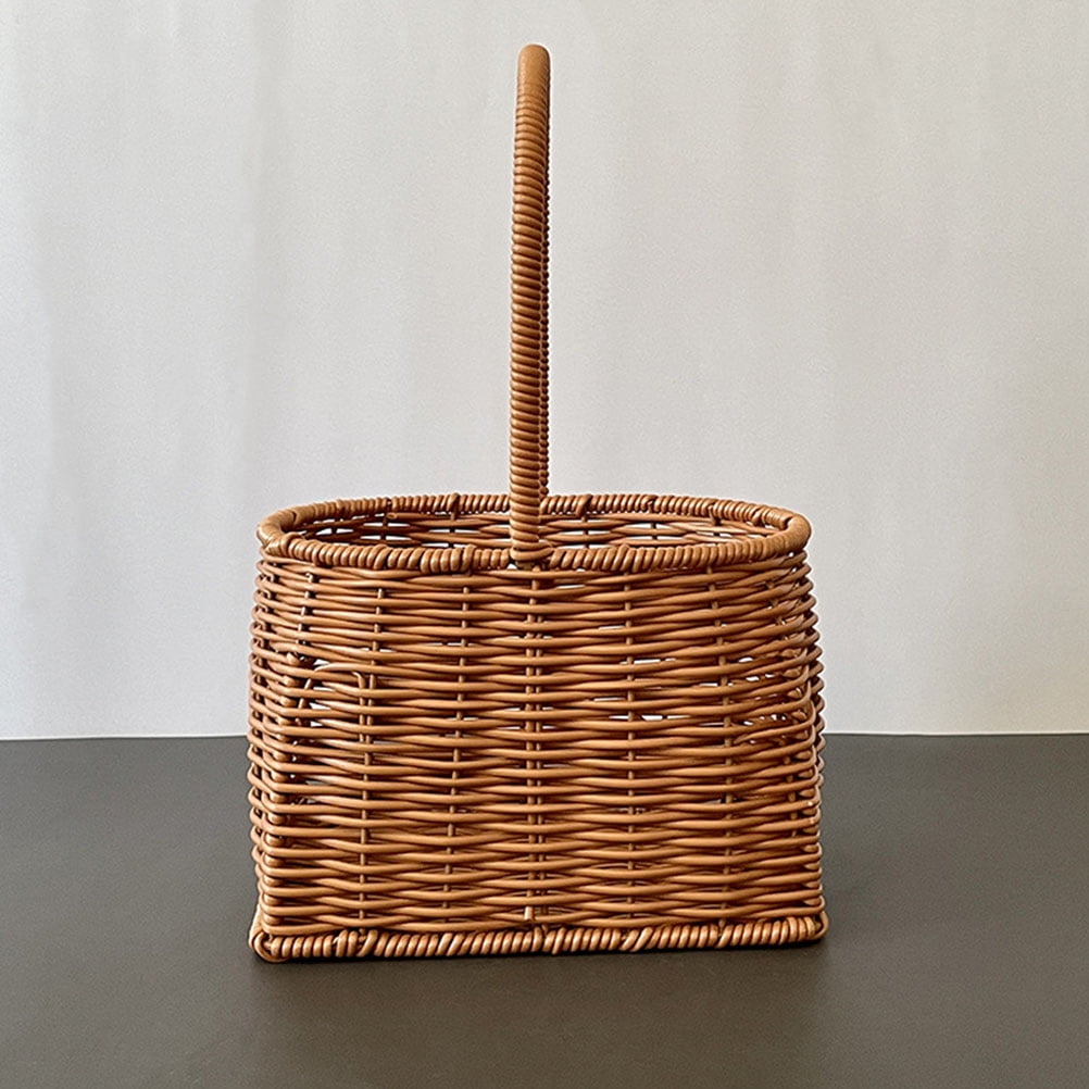 Click here for Upgrator Rattan Woven Basket With Handle Brown Han... prices