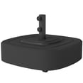 Black Wood‑Grain HDPE Outdoor Umbrella Base with Lockable Wheels Heavy ...