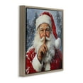 Secret Santa Shh Brown Framed Floater Canvas Wall Art, design by Petal ...